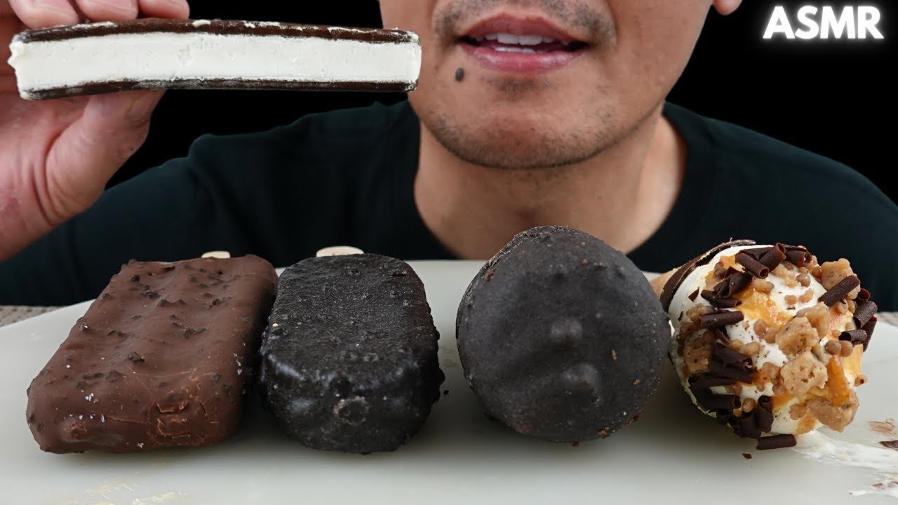 ASMR | Oreo Ice Cream + Strawberry Butter Cone + Chocolate Bar | The ...