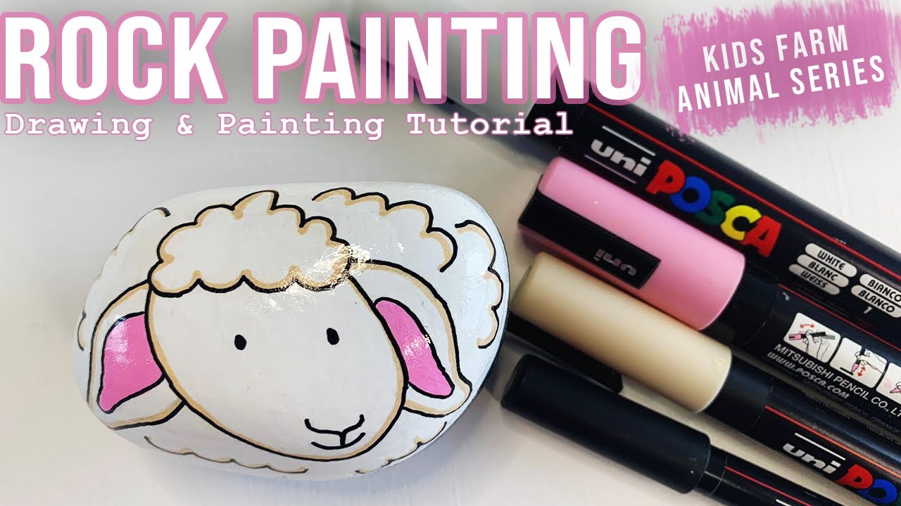 Rock Painting | How To Draw & Paint Rocks For Beginners | Sheep | Farm ...