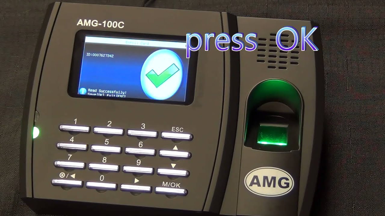 amgtime How to add Staff to your AMG100C Fingerprint Scanner - YouTube