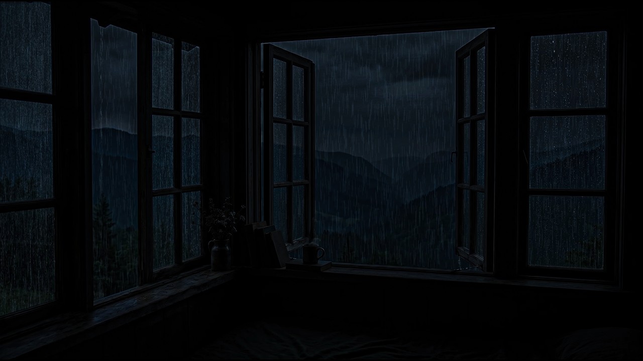 Light Night Rain Tapping on the Window | Relaxing Bedroom Storm for ...