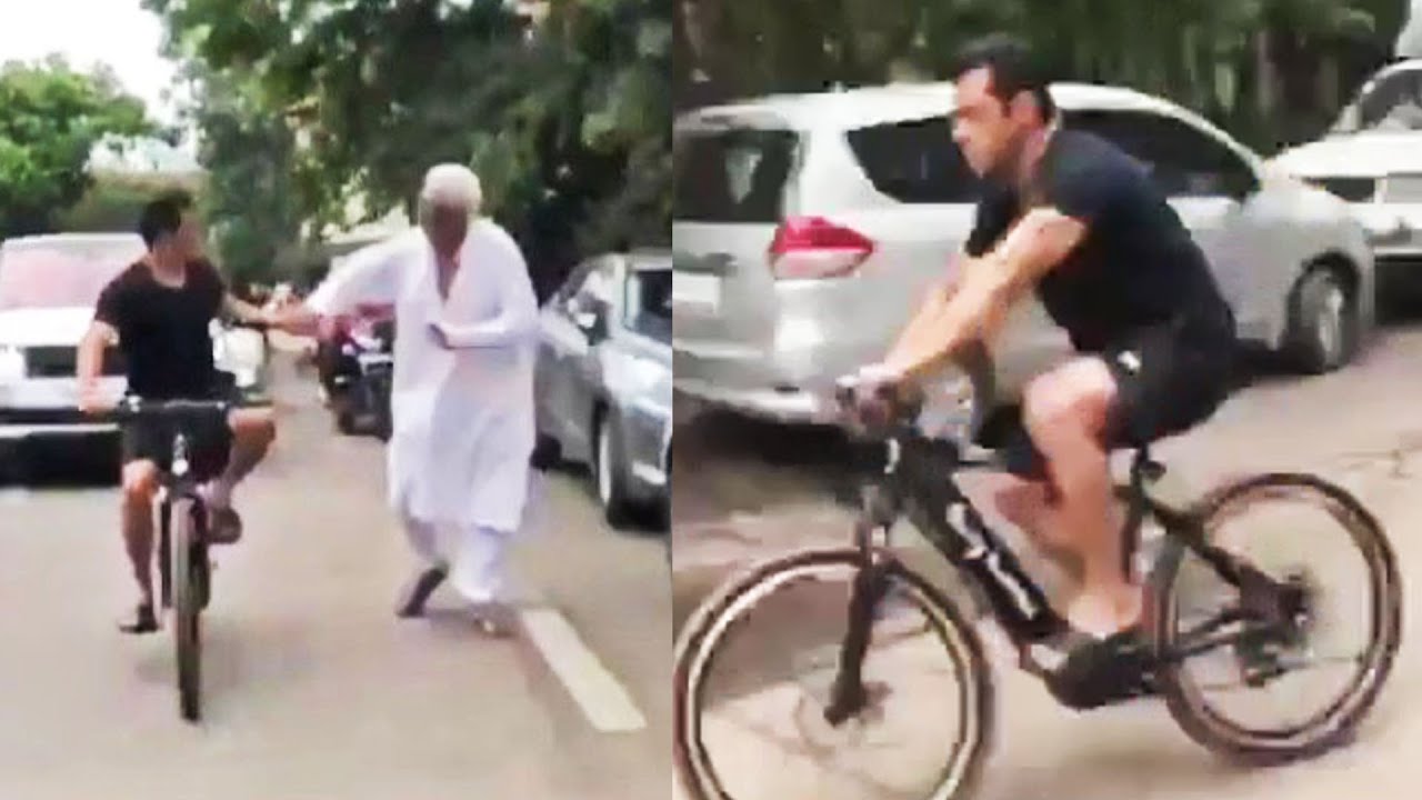Salman Khan RIDES Bicycle On Mumbai Streets Like A King | Watch The ...
