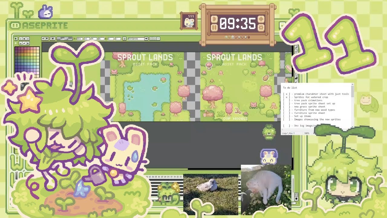 Pixel Art Stream [11] Working on Sprout Lands Assets 🌱 🍀 - Coworking ...