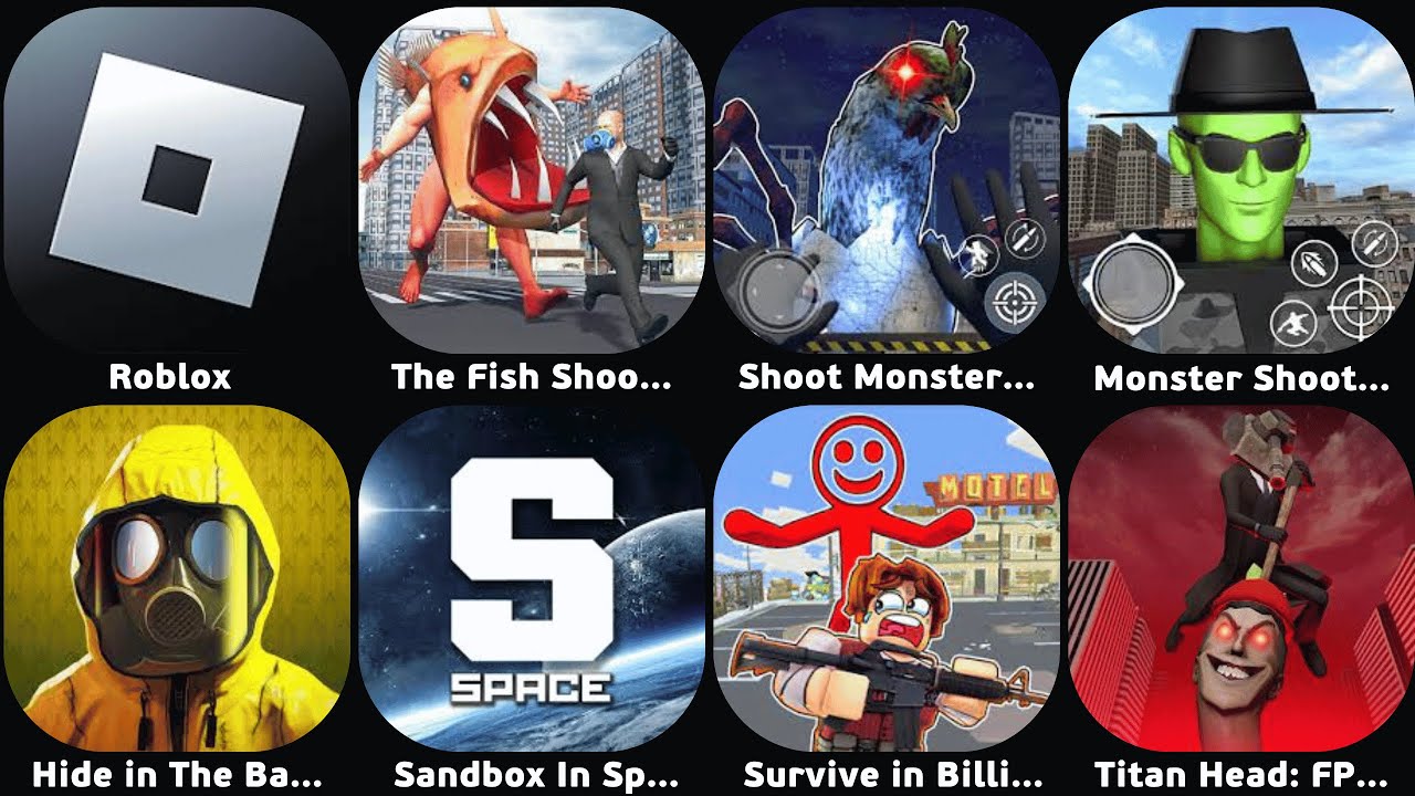 Roblox,Sandbox In Space,Skibidi Toilet Shooting,Shoot Monster FPS ...