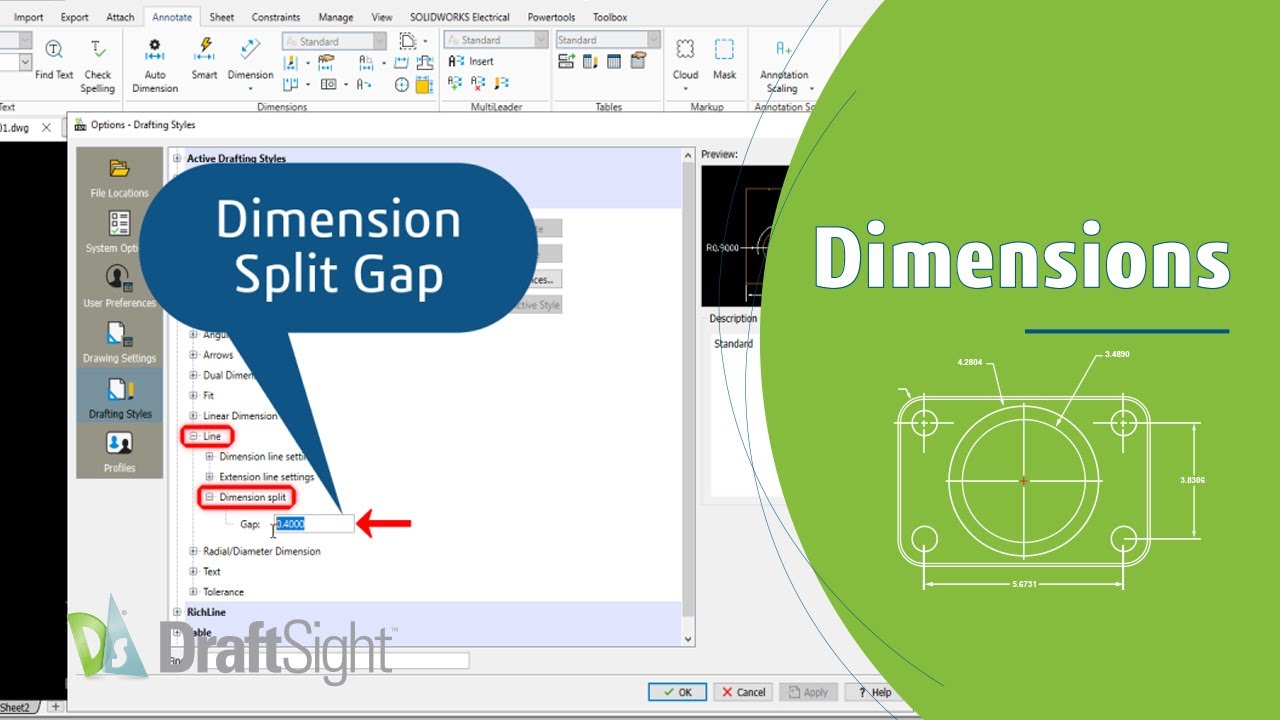 Split Multiple Dimension(s) with Default Gap - YouTube
