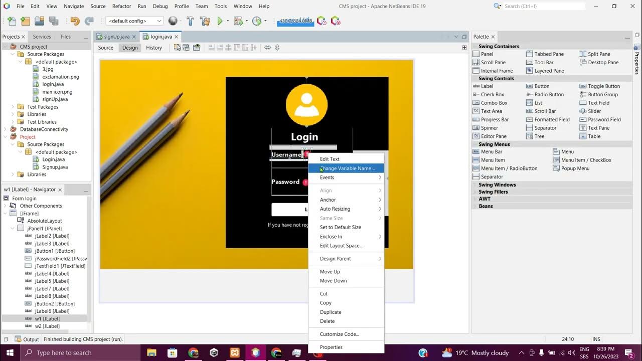 set visible true and false in java #netbeans - YouTube