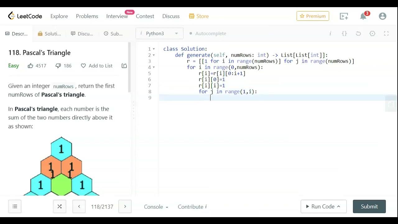 Pascal Triangle Python Striver Sde Sheet Solution Code Youtube