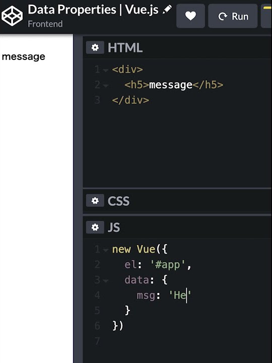 1 Data Properties Vuejs Frontend Take It Easy Shorts Youtube