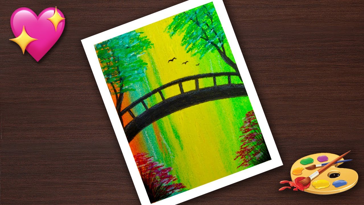 Nature Bridge - Oil Pastel Art 😘🥰 - YouTube