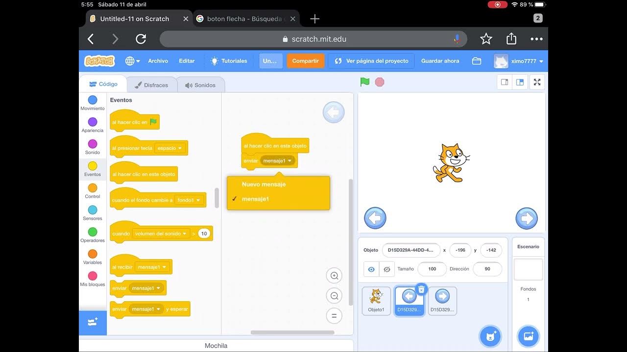 Scratch 8 Generar objetos nuevos y mover personaje Base Botones - YouTube