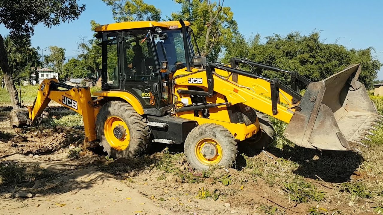 JCB Dozer Pushing Down Tree in Road Construction - JCB Video - YouTube