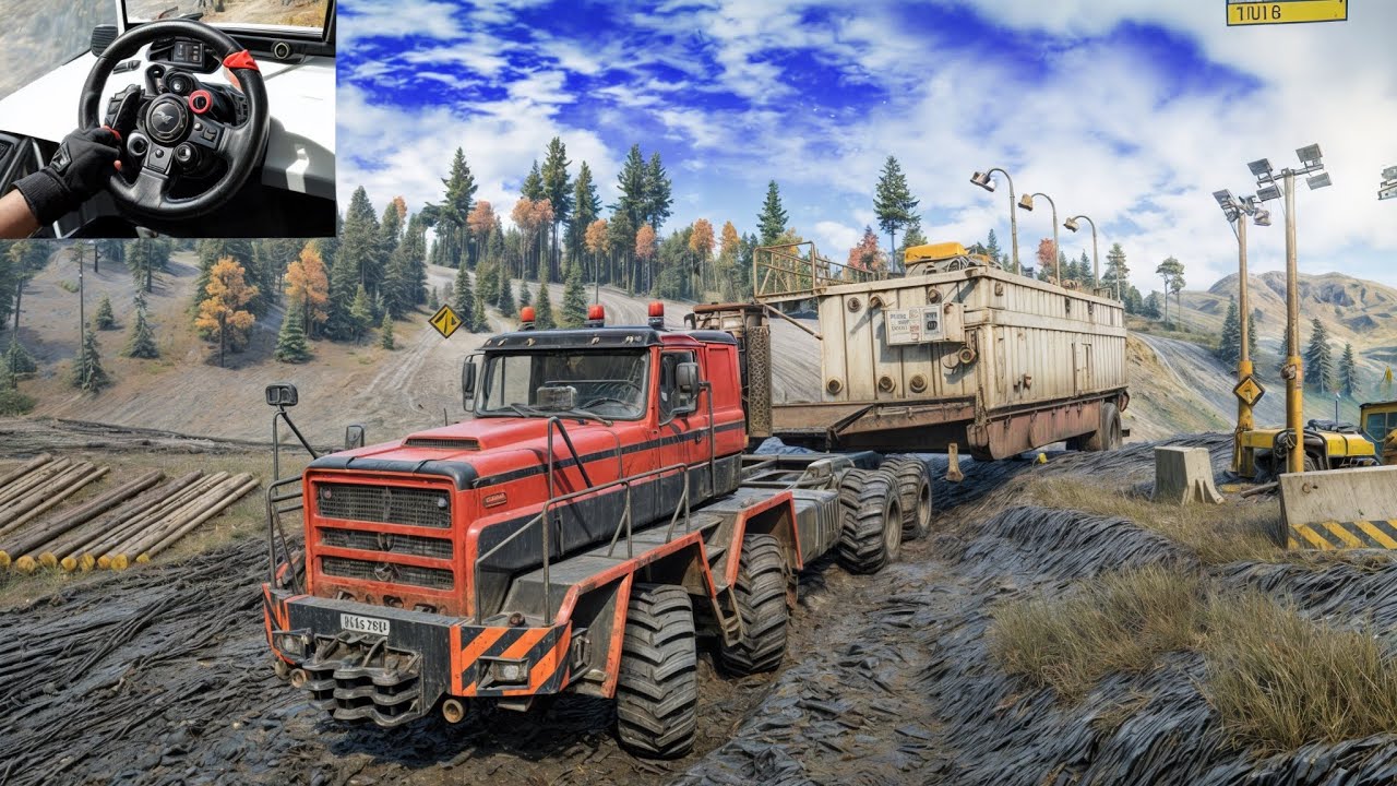 Towing Construction Rig Semi Trailer With Plad 450 | SnowRunner ...