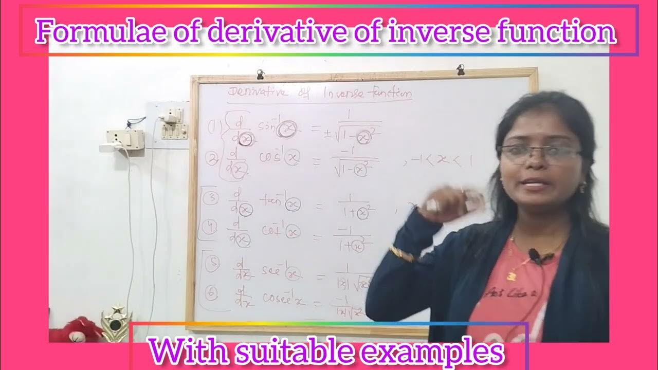 All formulae of derivative of inverse function with suitable examples - YouTube