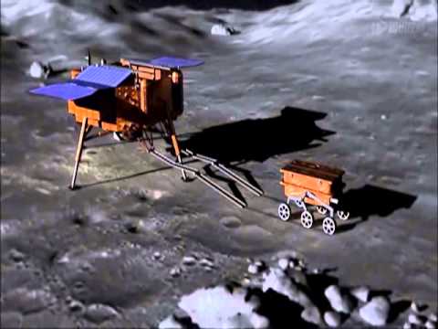 China's Rover Yutu "Jade Rabbit" on the Moon - animated sequence - YouTube