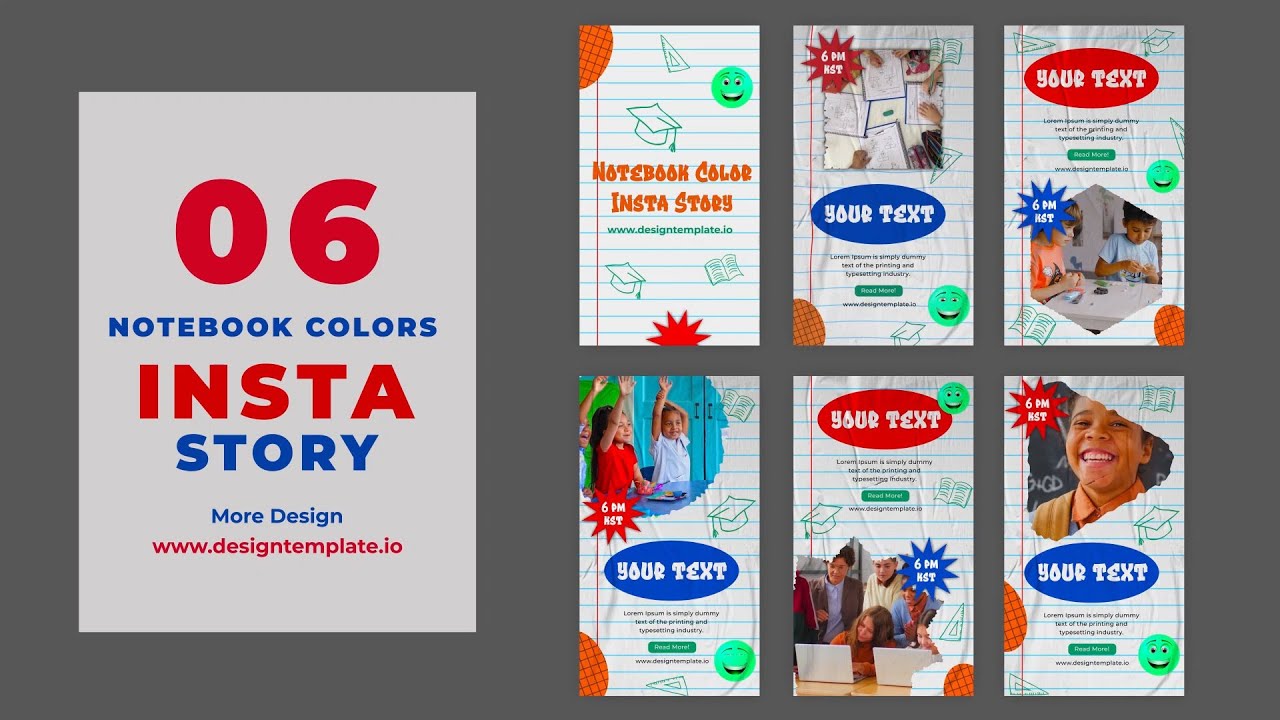 Notebook Colors Instagram Story After Effects Templates | Easy to Use ...