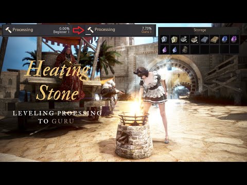BDO Heating Stone And Leveling Processing (Beginner 1 To Guru 1) - YouTube