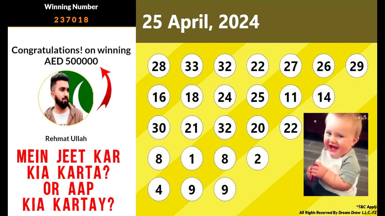 Dream Draw Today Results 25-04-2024 | Dream Draw 500000/aed Winner | # ...