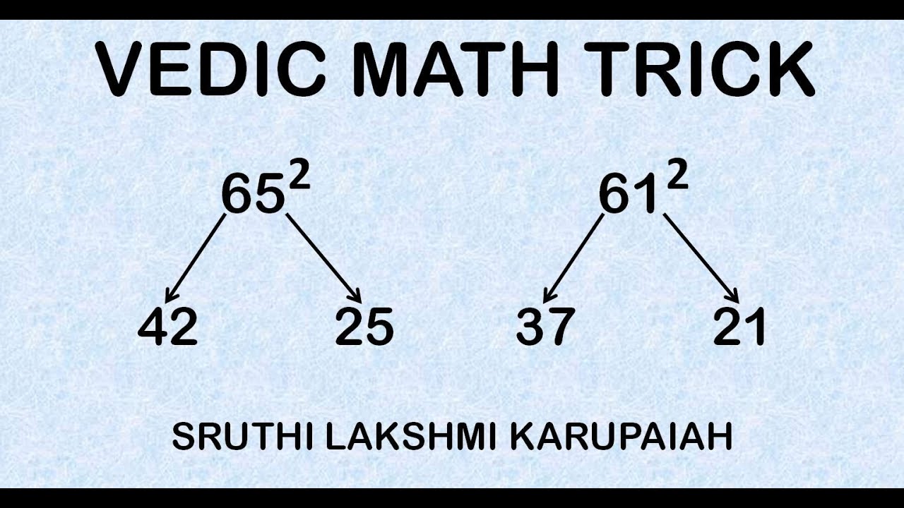 Square trick | How to Square any number in Mind | Vedic Math Tricks ...