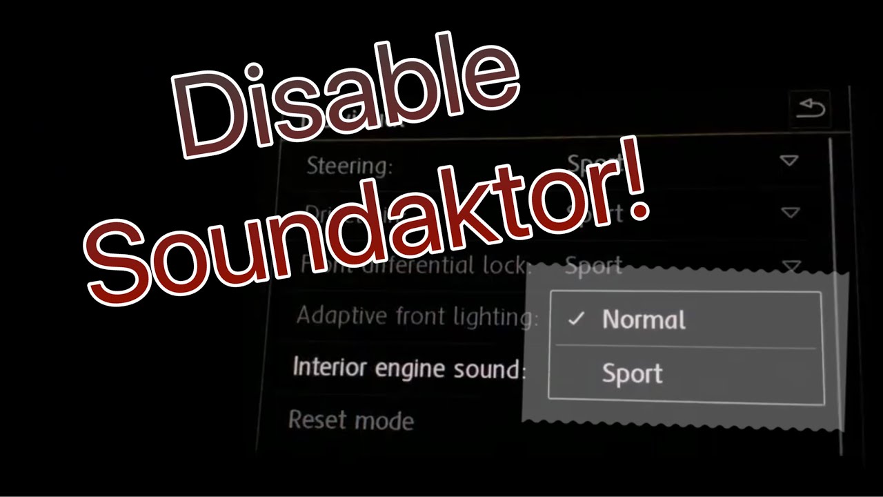 MK7 GTI - Disable Soundaktor - Easy Fix, no tools required! - YouTube