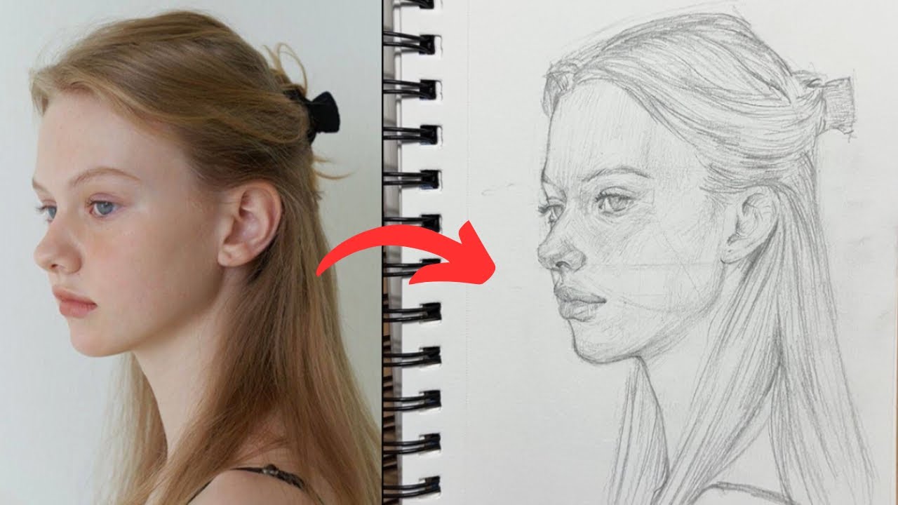 HOW TO DRAW A FACE IN 3/4 VIEW (Full demo) - YouTube
