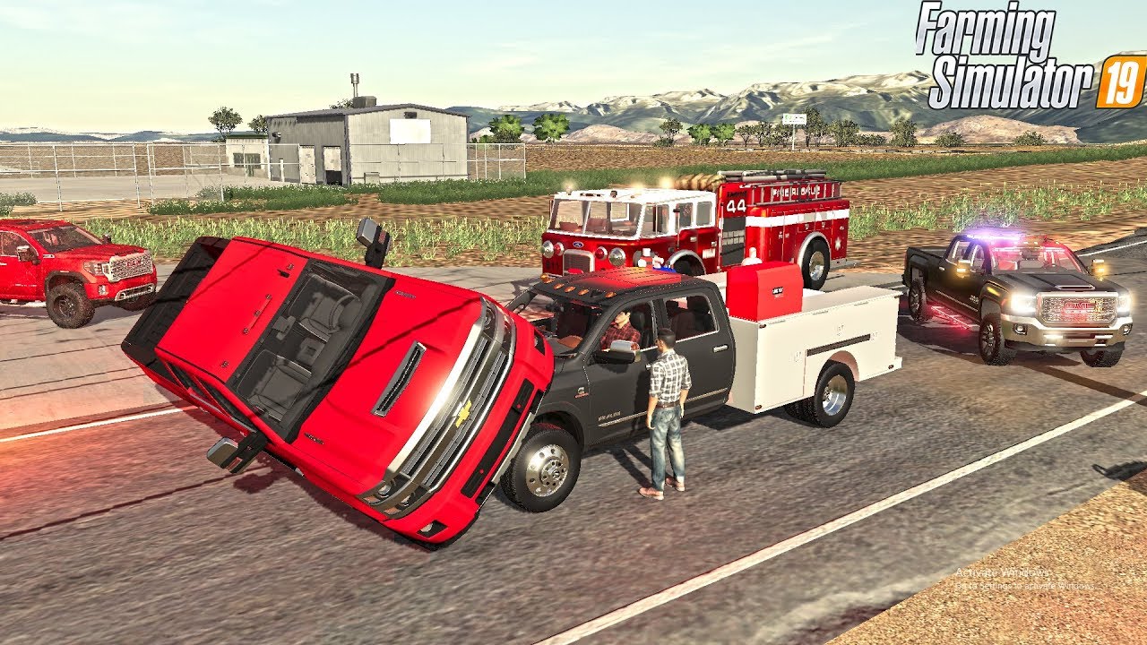 HIGH SPEED CAR CRASH | FIRST RESPONDERS | FARMING SIMULATOR 2019 - YouTube