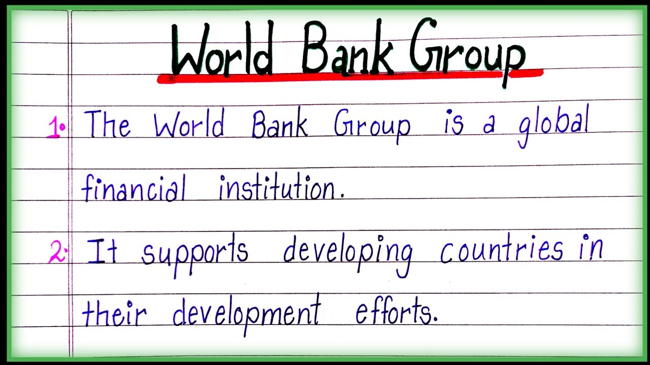 10 Lines on World Bank Group In English| - YouTube