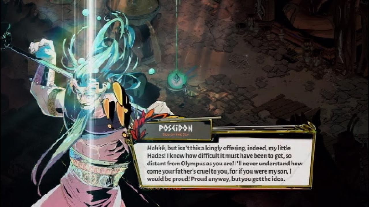 Zagreus gives Ambrosia to his Uncle Poseidon - Hades - YouTube