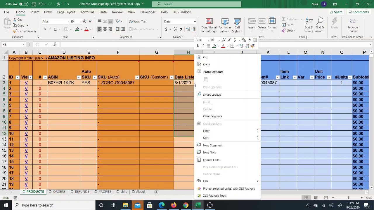 Amazon Dropshipping Excel System (update August 25th 2020) - YouTube