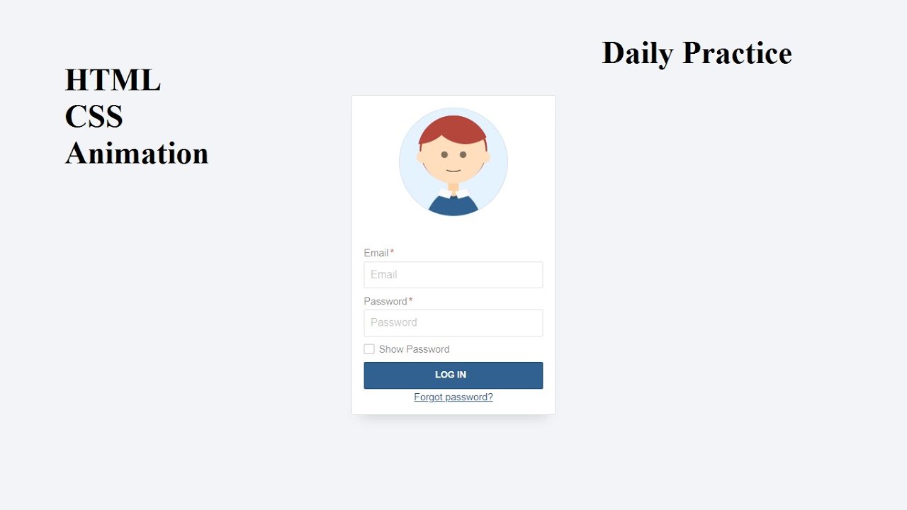 Animated Login Form Using Html And Css Youtube