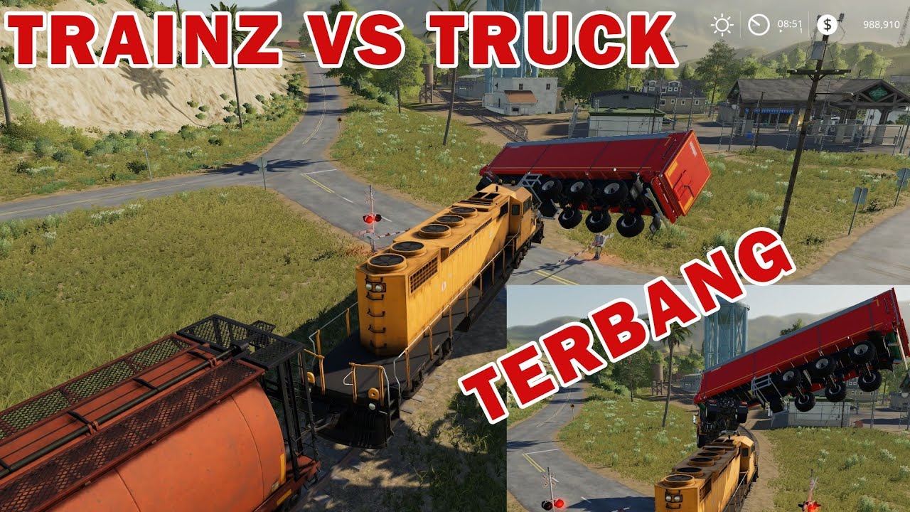 Funny Trainz Accident | Trainz VS Truck | Farming Simulator 2019 - YouTube