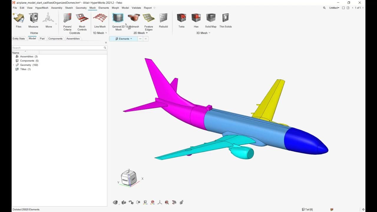 HyperWorks 2021 for FEKO - Surface Meshing - YouTube
