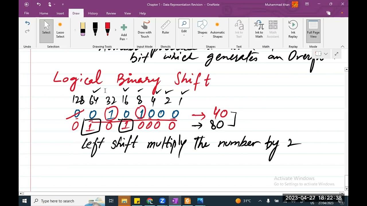 Revision Chapter 1 Logical Binary Shift - YouTube