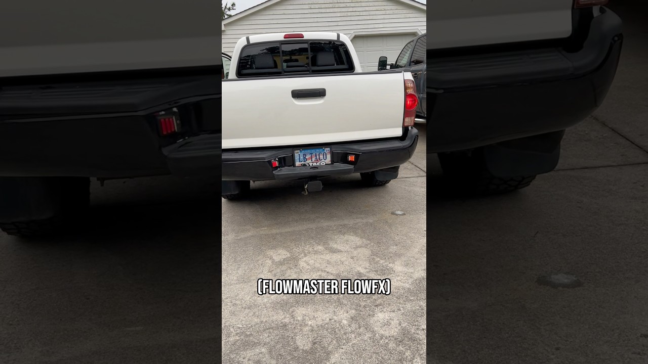 Flowmaster FlowFX exhaust on second gen v6 Tacoma prerunner - YouTube