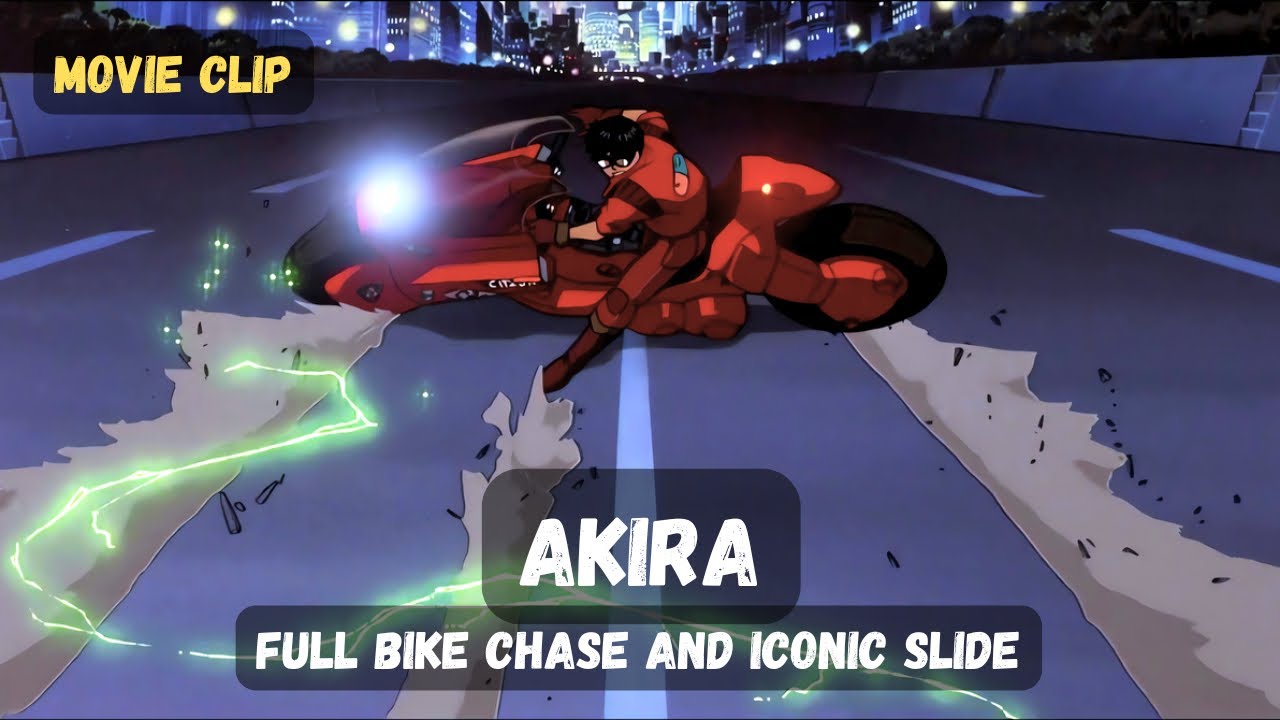 “Akira” | Iconic Bike Chase & Kaneda’s Legendary Bike Slide (1988 ...