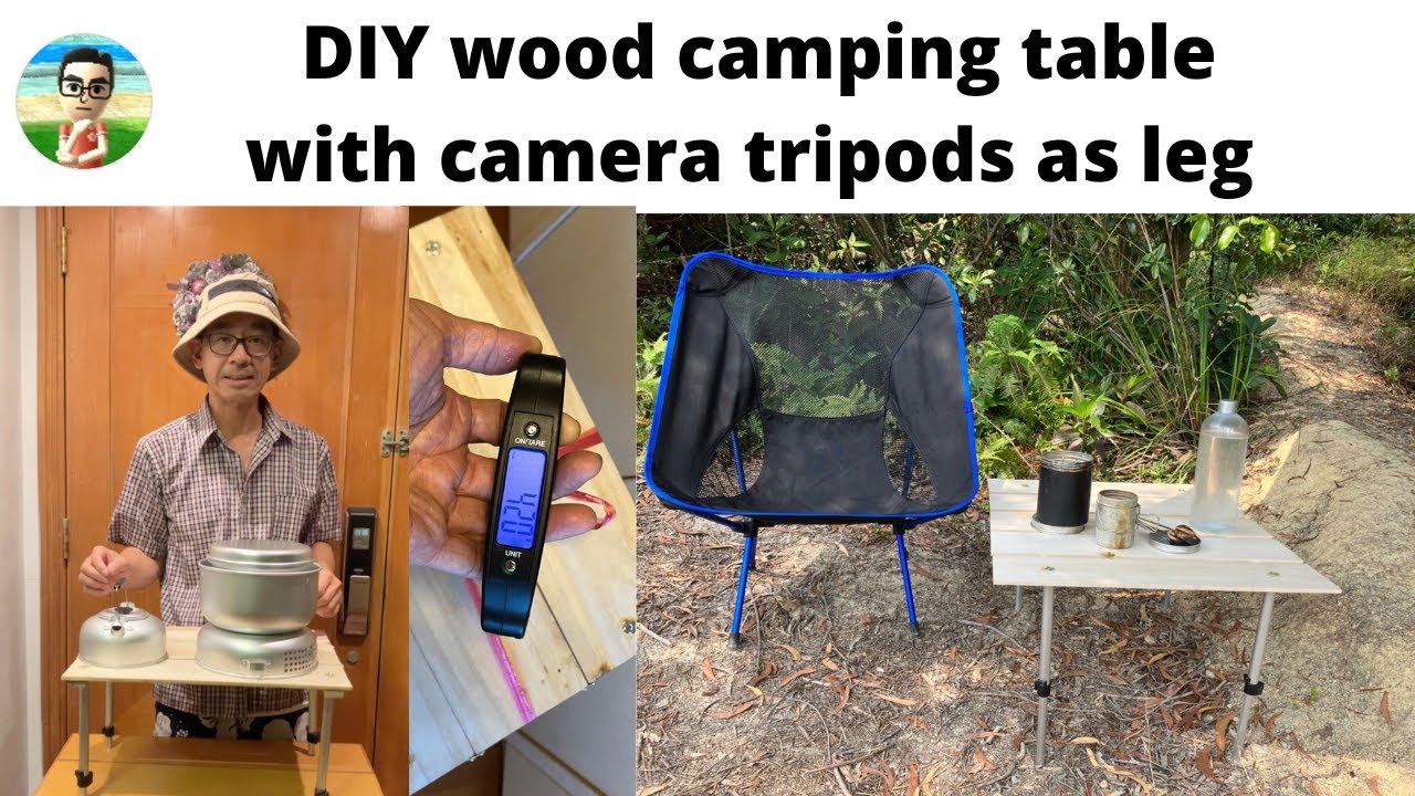 DIY Wood camping table with extensible legs - YouTube