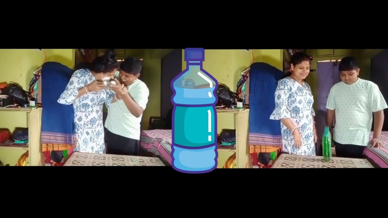 bottle flip challenge//bottle flip challenge mom vs son। - YouTube