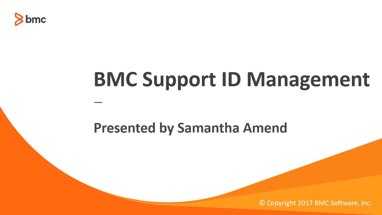 BMC Support ID Management - YouTube