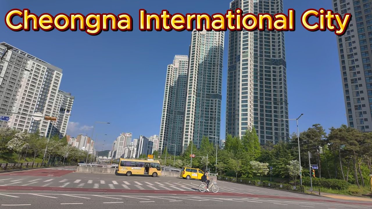 청라국제도시를 걸어 봅니다 A walk through Cheongna International City in South Korea on a clear day 4K - YouTube