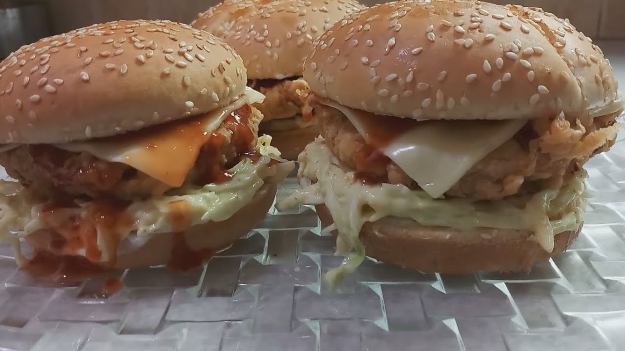 chicken patty burger ib cooking club - YouTube
