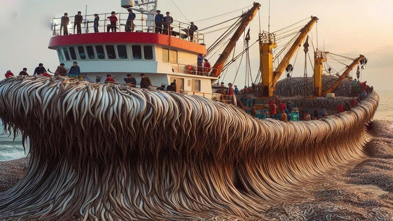 Unbelievable Fishermen Catch Hundreds of Tons of Fish and Shrimp with ...