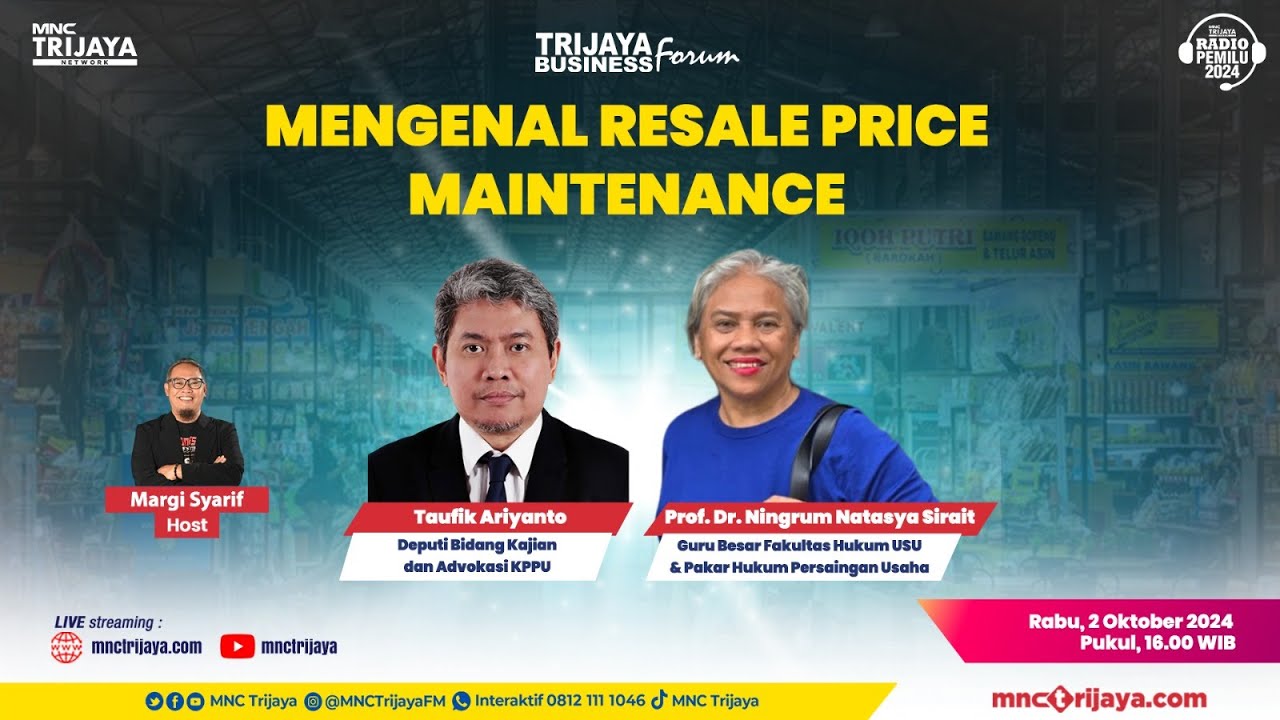 TRIJAYA BUSINESSFORUM "MENGENAL RESALE PRICE MAINTENANCE" - YouTube
