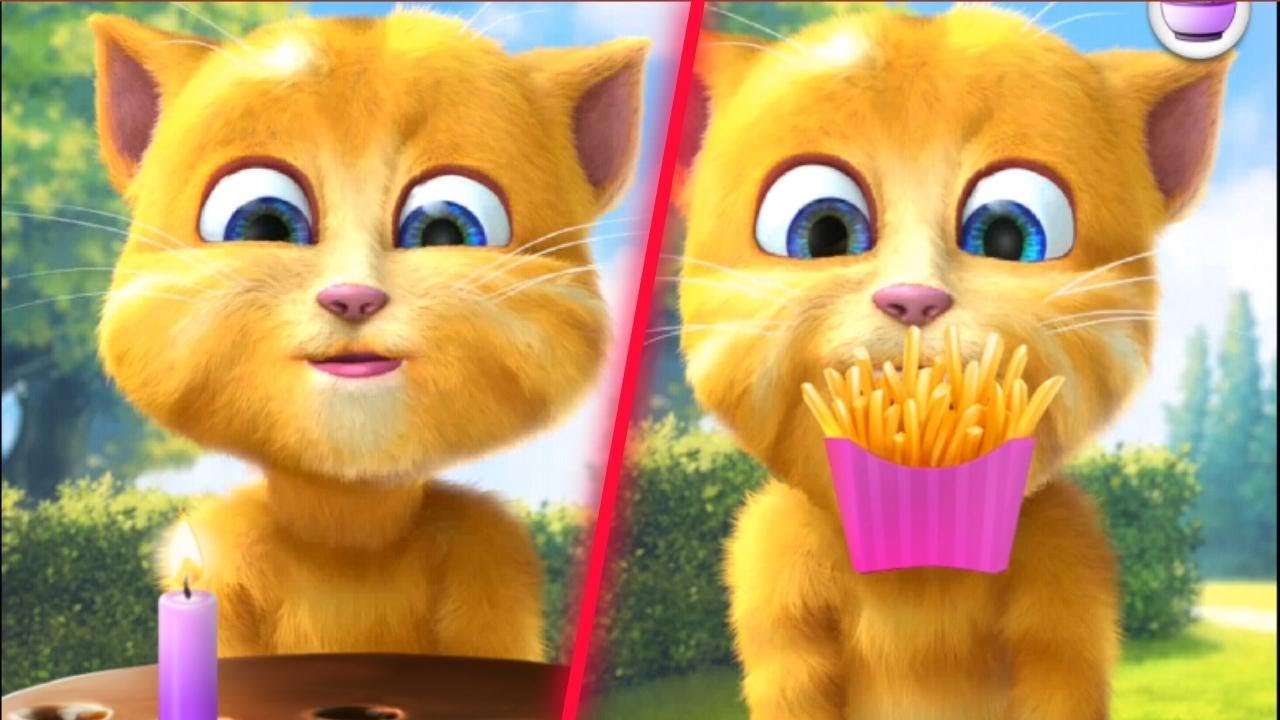 Talking Ginger Funny Gameplay Candles and Eating - YouTube