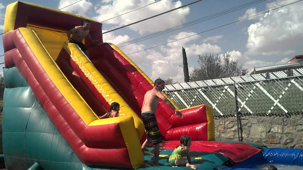 Breaks his back on water slide - YouTube