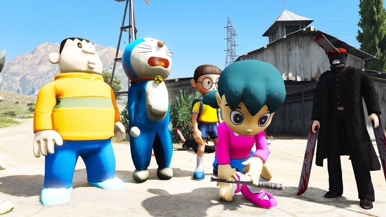GTA 5 Mod - Katana Man Bắt Cóc Xuka Nobita Doremon Xeko Giải Cứu Xuka ...