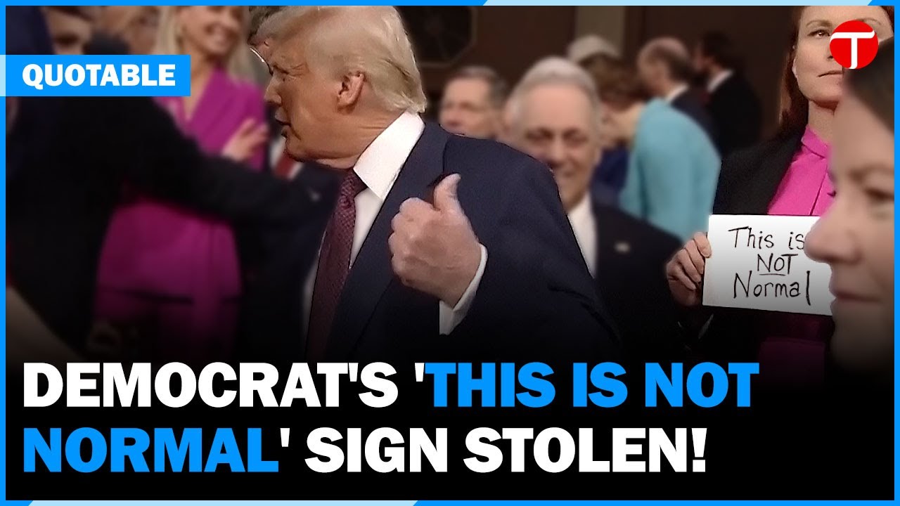 Democratic Lawmaker’s Protest Sign Ripped Away as Trump Arrives in ...