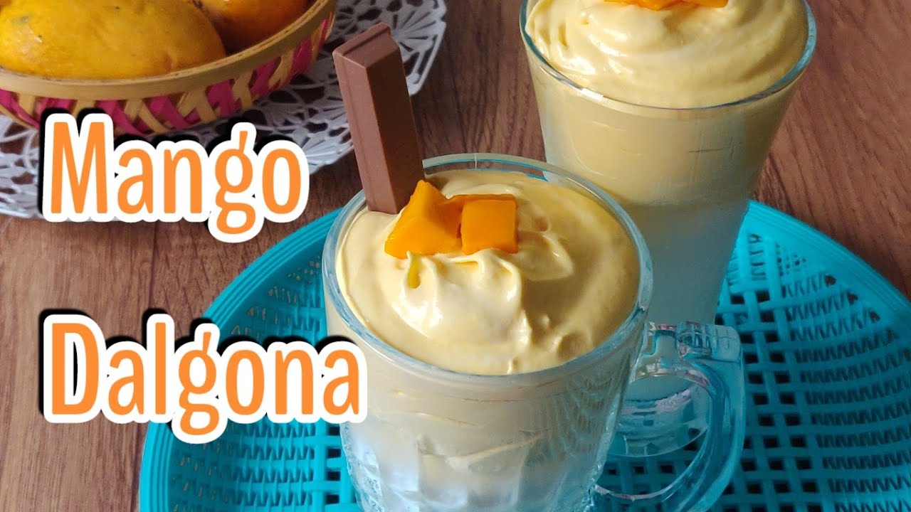 Mango Dalgona Recipe / How to make Mango Dalgona Milkshake / Creamy ...