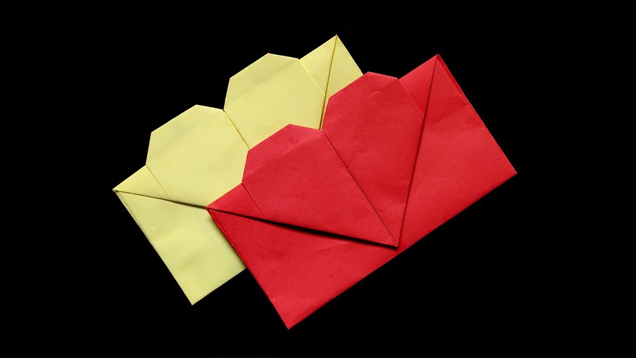 Origami Heart Envelope - YouTube