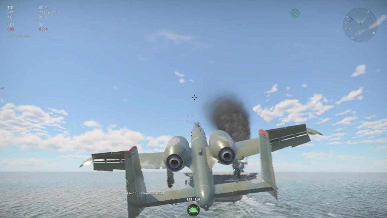 Crash landing an a10 on an aircraft careir - YouTube