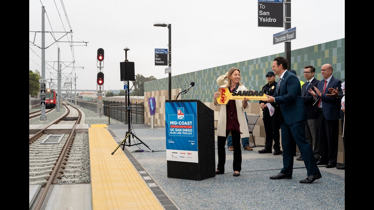 Welcoming the First Ever Trolley On the Mid-Coast UC San Diego Blue ...