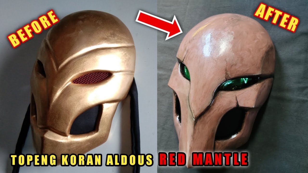 REVAMP TOPENG ALDOUS jadi TOPENG RED MANTLE dari koran bekas - YouTube