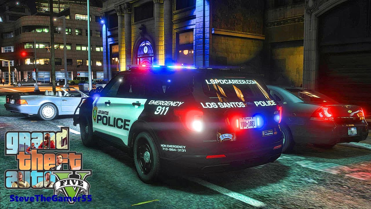 Playing GTA 5 As A POLICE OFFICER City Patrol| HPD|| GTA 5 Lspdfr Mod ...